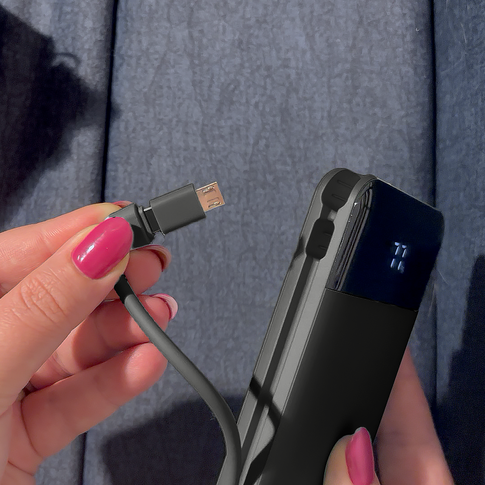 Limitless 10,000mAh Fast-Charging Power Bank with Built-In Cables ...