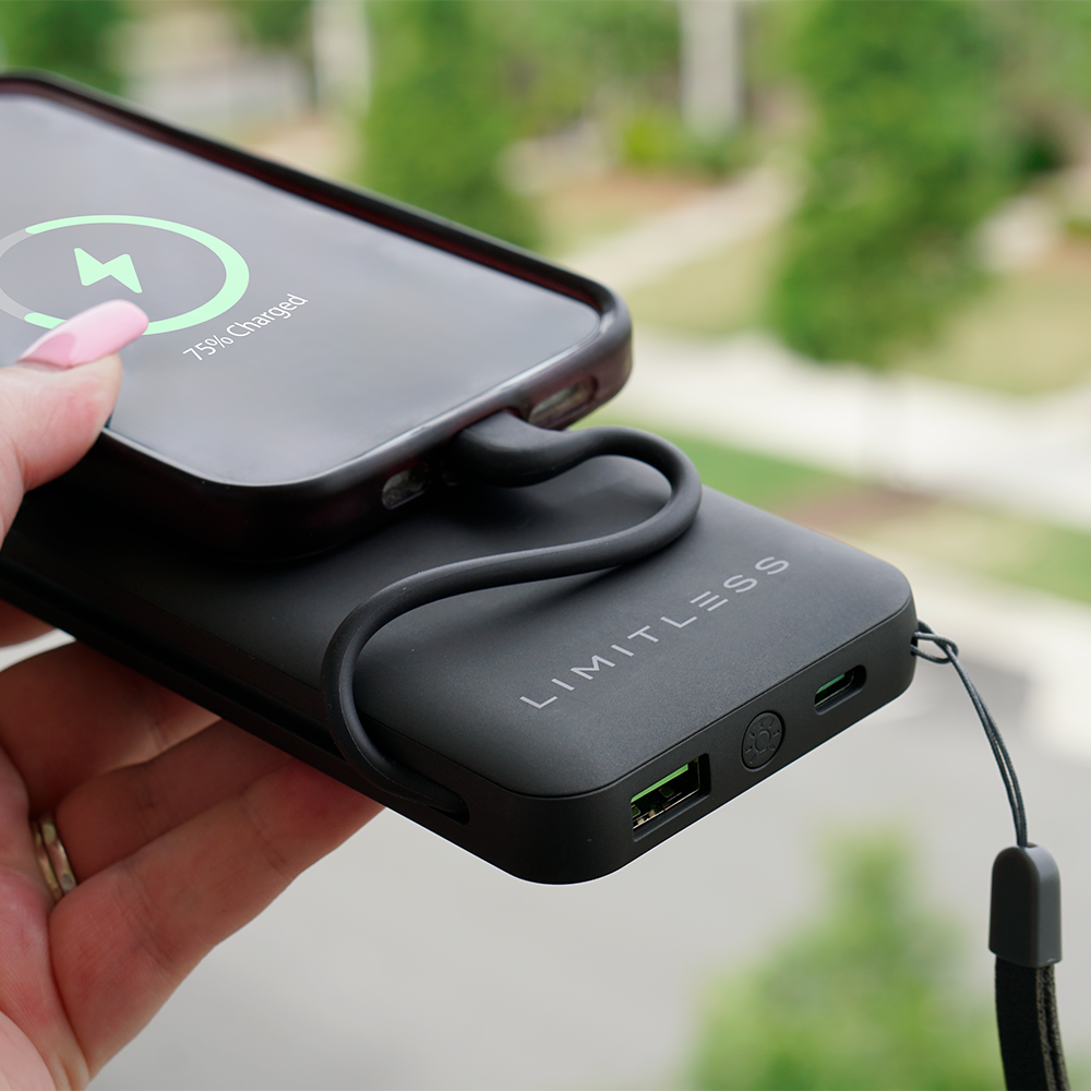 Limitless 10,000mAh Fast-Charging Power Bank with Built-In Cables ...