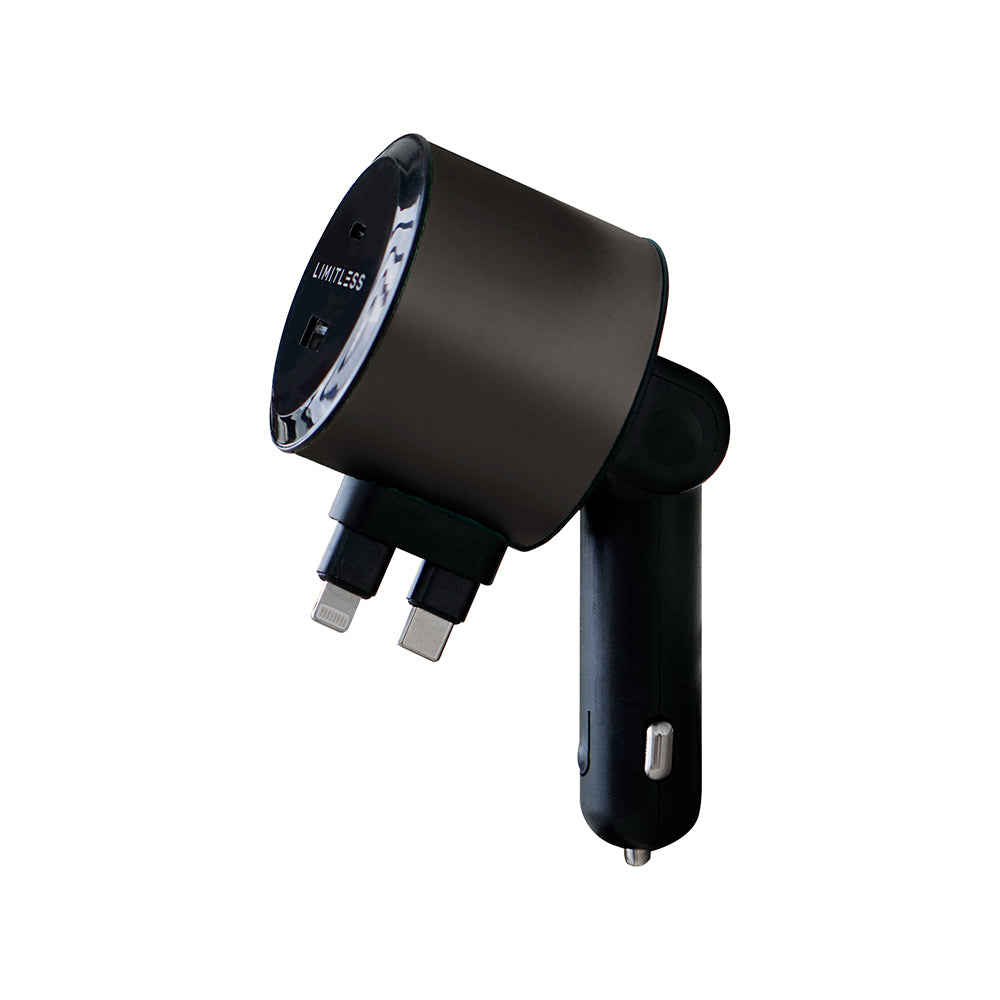 4-in-1 Adjustable Car Charger with Retractable Cables– Limitless ...
