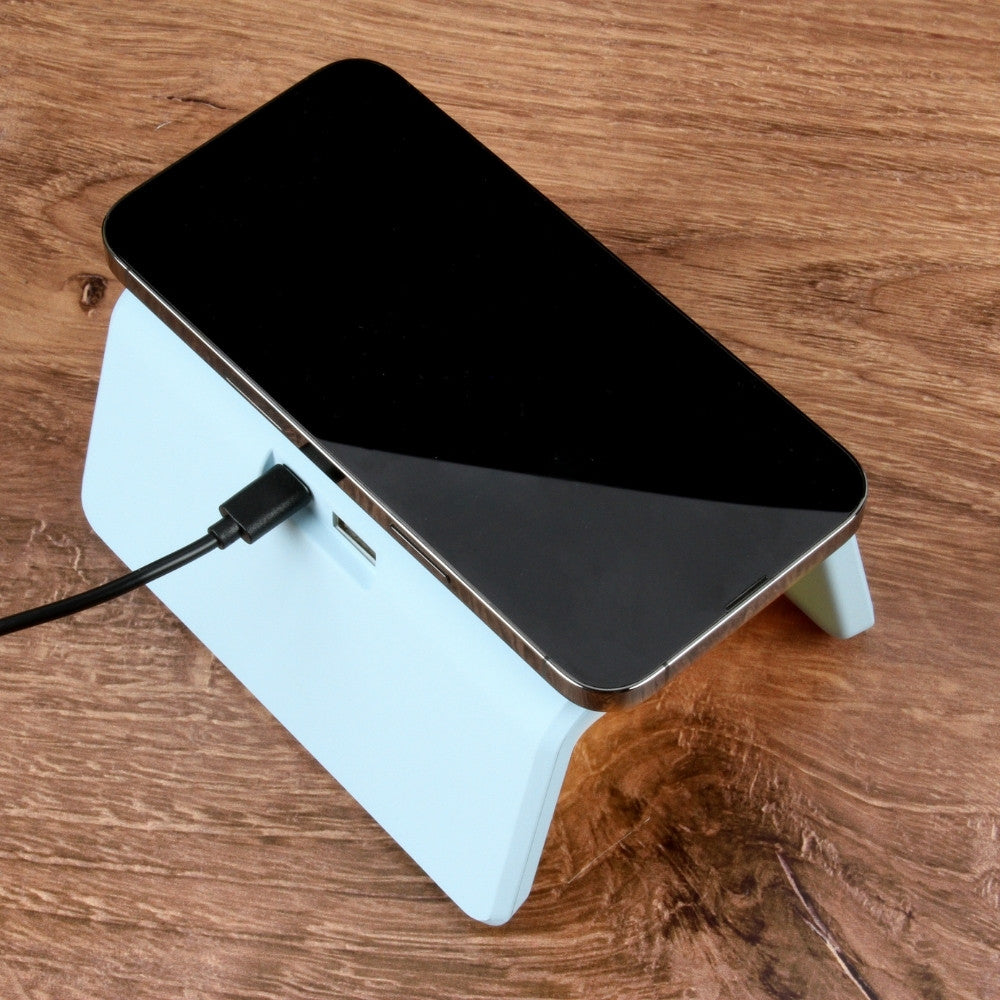 PowerTrio Dual-Mode Digital Alarm Clock with Wireless Charger and 9-Mo ...