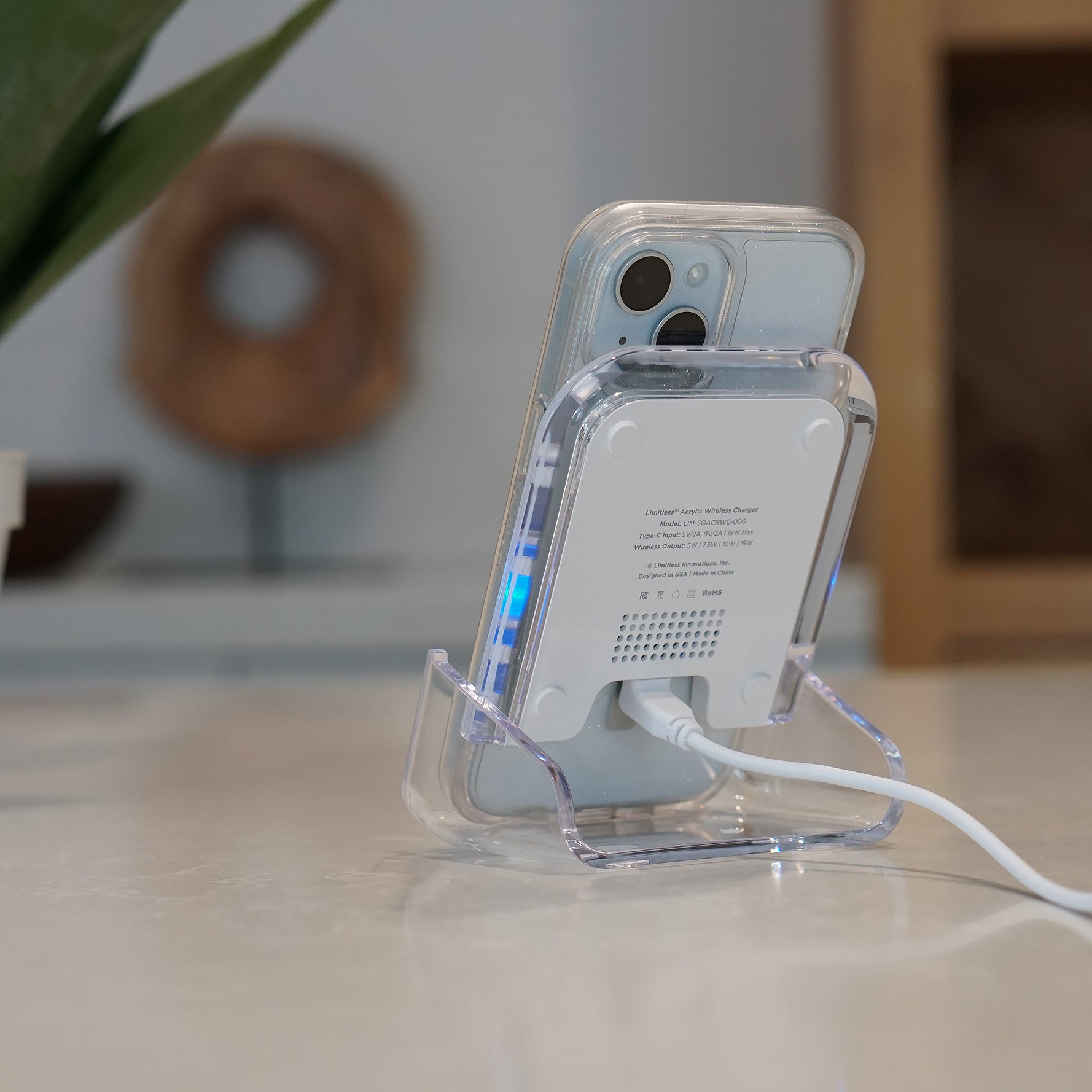 Acrylic Wireless Charging Pad and Phone Stand Base– Limitless Innovations