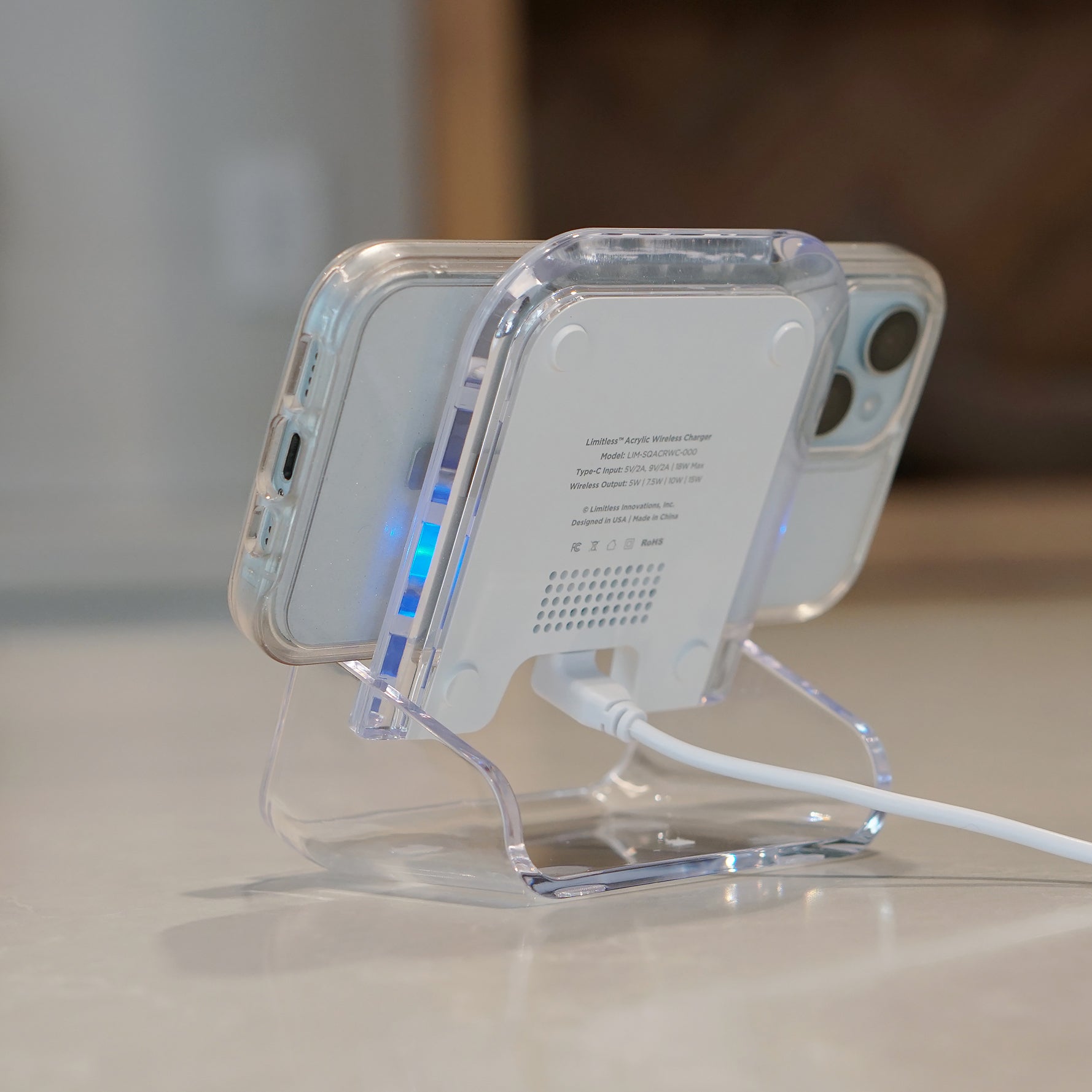 Acrylic Wireless Charging Pad and Phone Stand Base– Limitless Innovations