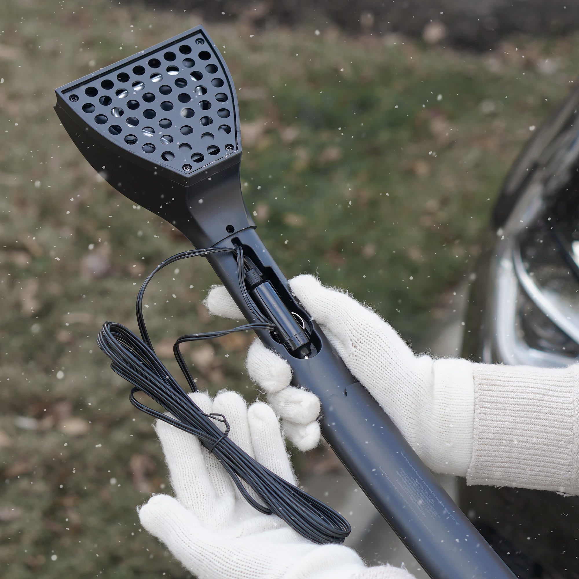 Heated Ice Scraper & Squeegee with Power Cord, Extendable Handle & LED ...