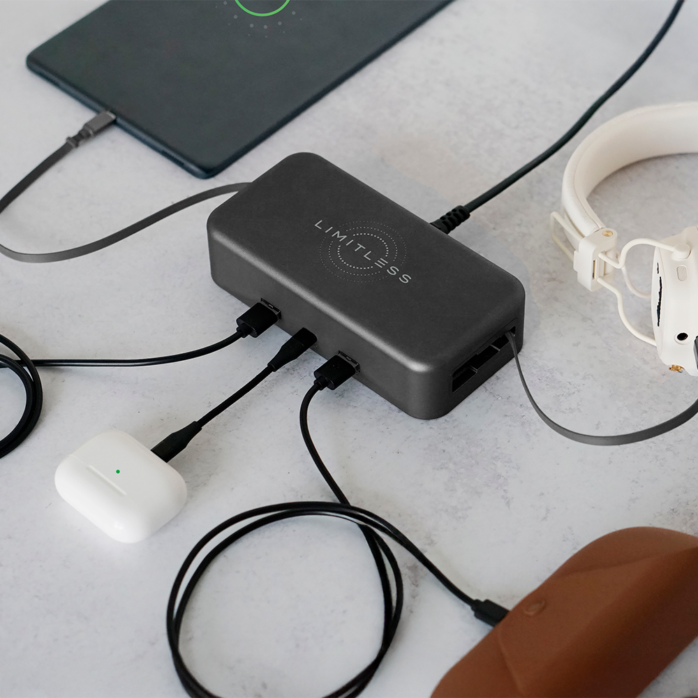 Desktop Wireless Charger with Retractable Cables– Limitless Innovations