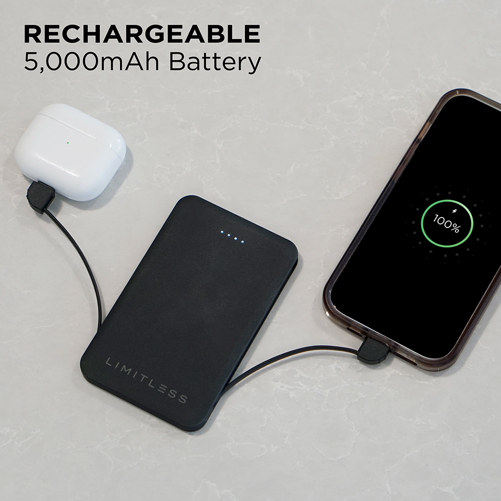 PocketCharge 5,000mAh Universal Power Bank with Built-in Charging Cabl ...
