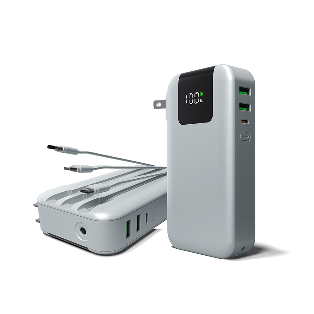 Ultimate 15,000mAh Portable Power Bank with Wall Plug, Digital Display ...