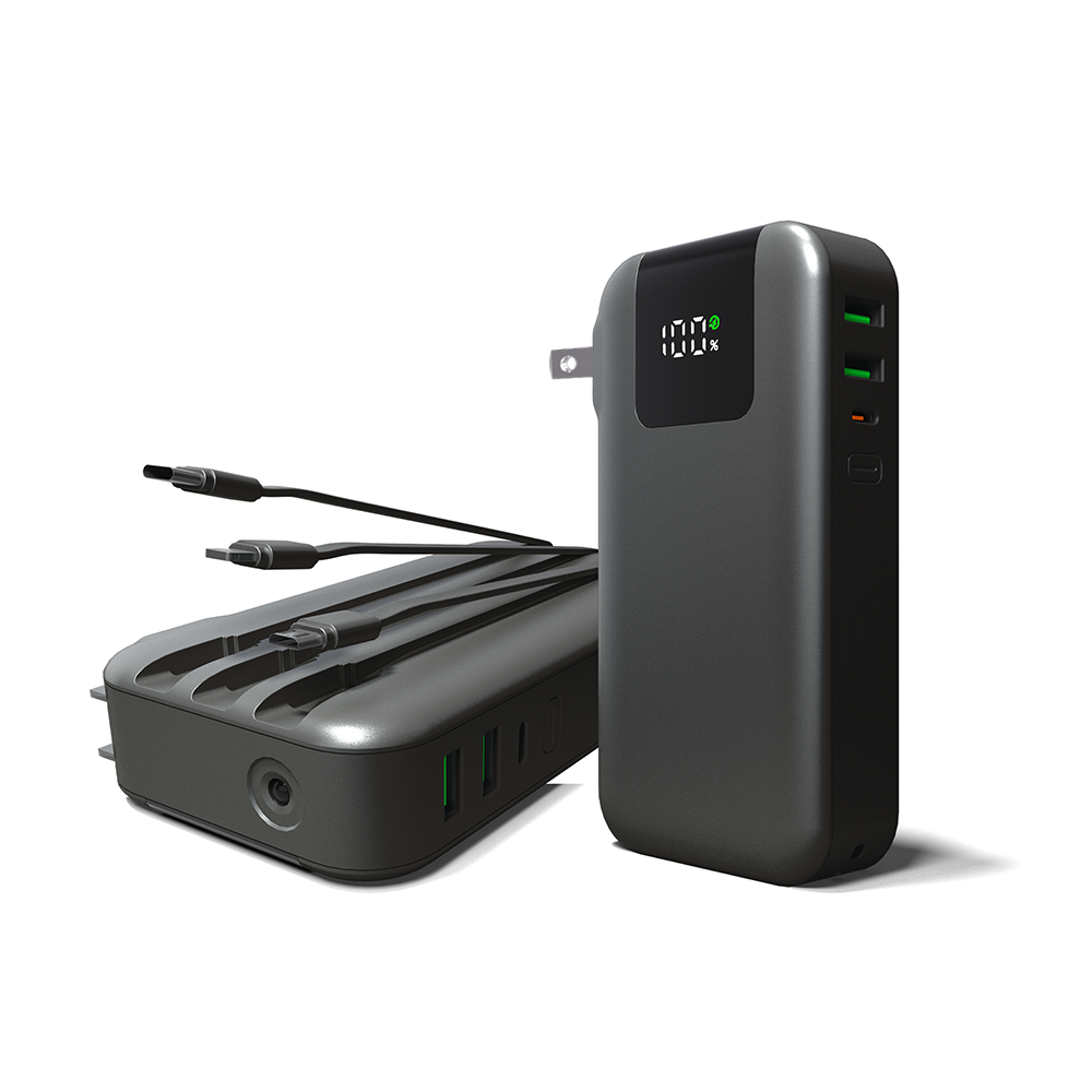 Ultimate 15,000mAh Portable Power Bank with Wall Plug, Digital Display ...