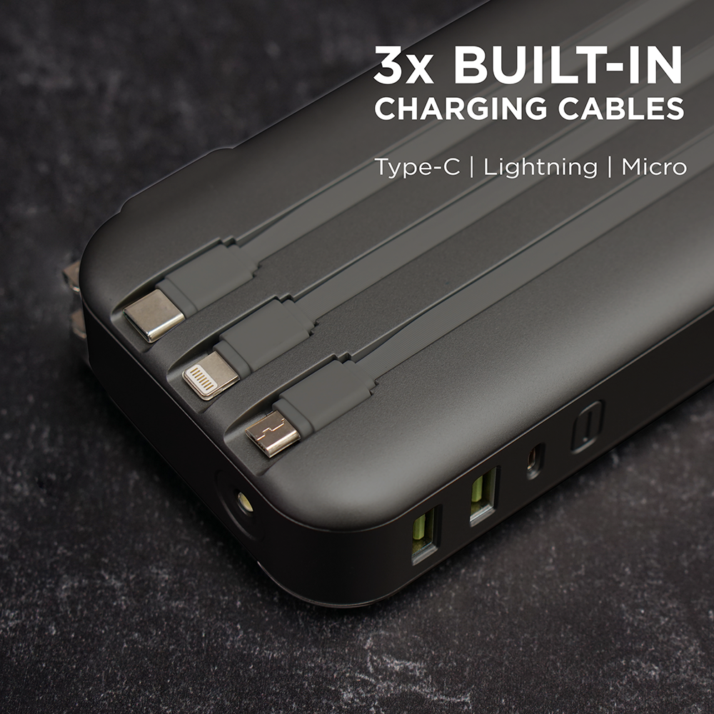 Ultimate 15,000mAh Portable Power Bank with Wall Plug, Digital Display ...