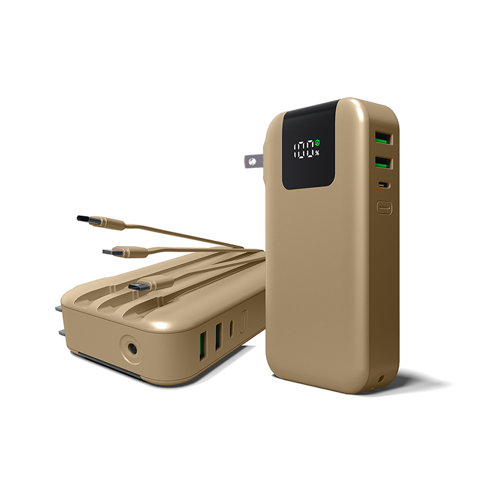 Ultimate 15,000mAh Portable Power Bank with Wall Plug, Digital Display ...