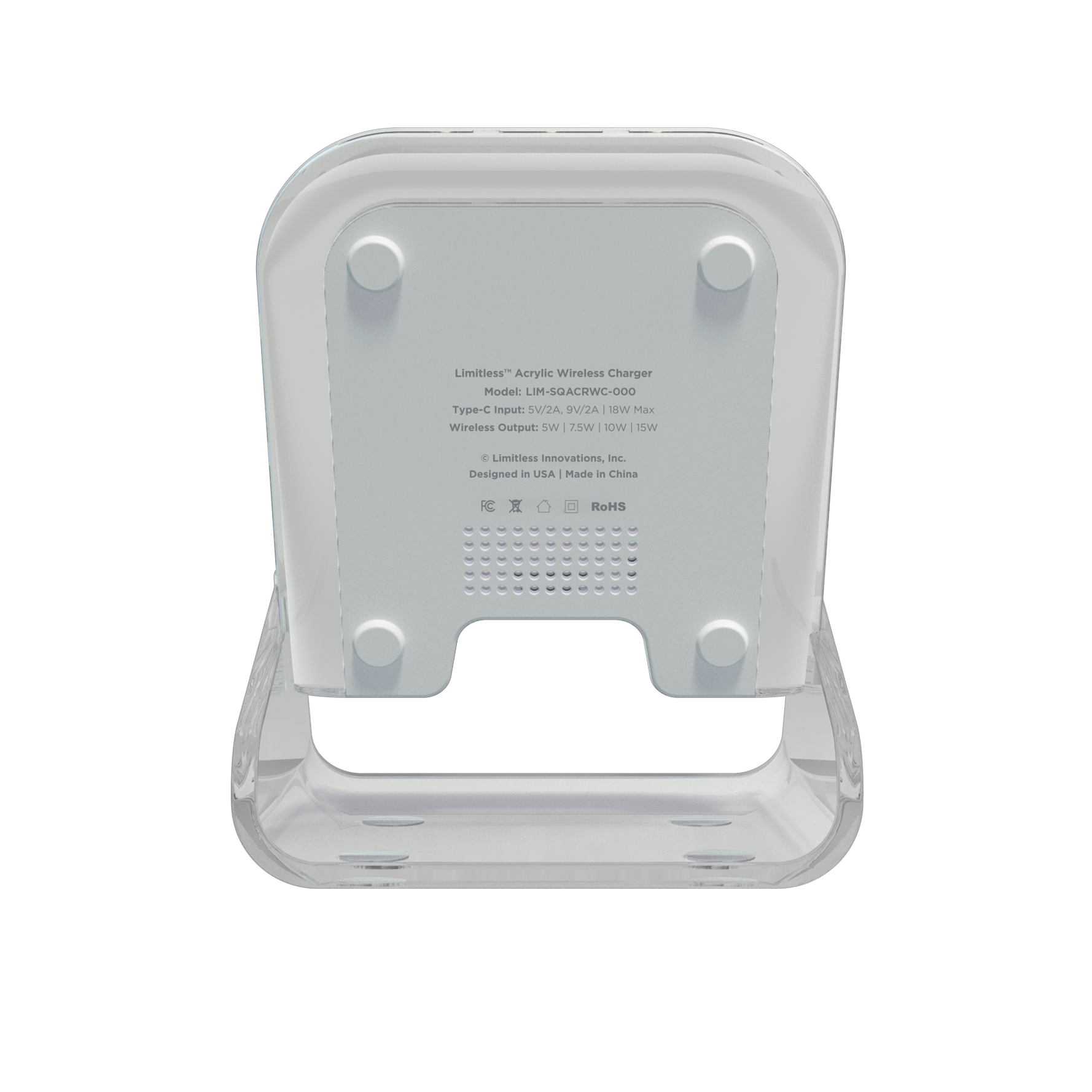 Acrylic Wireless Charging Pad and Phone Stand Base– Limitless Innovations