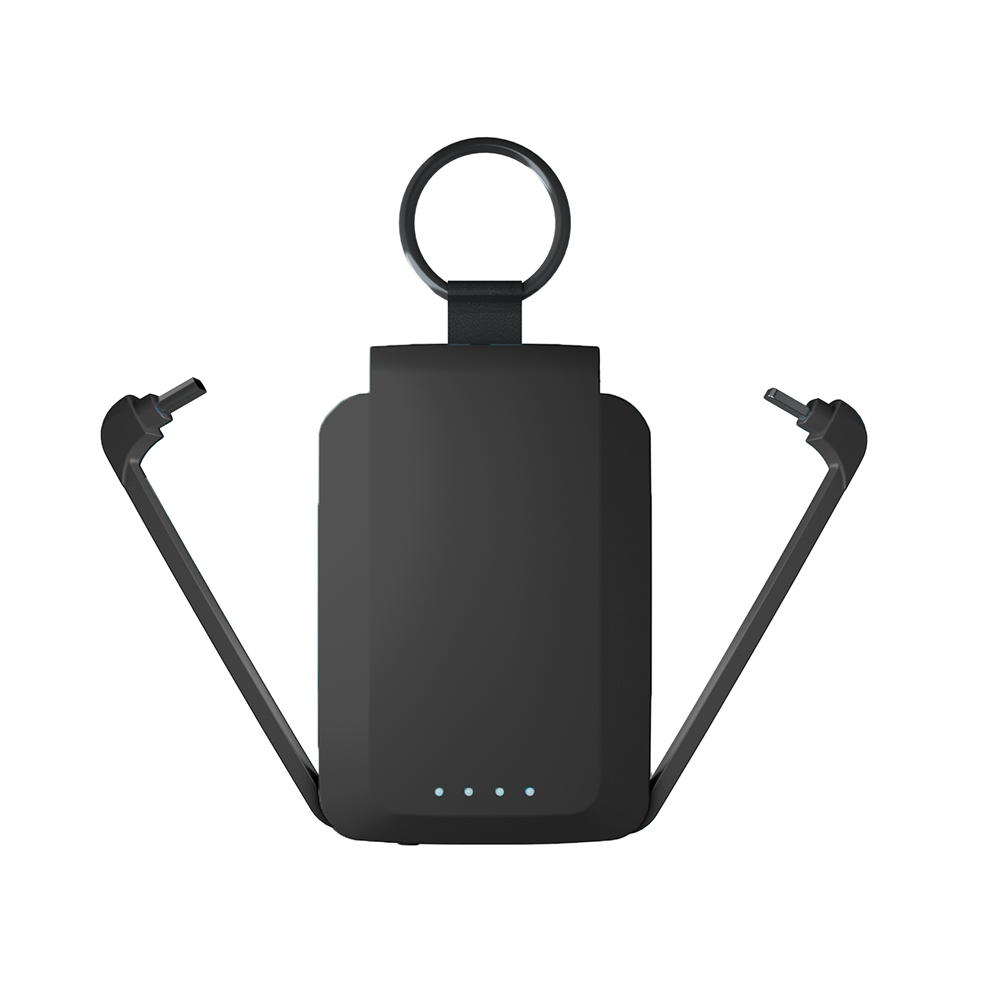 3,000mAh Key Fob Universal Power Bank with Built-In Charging Cables ...