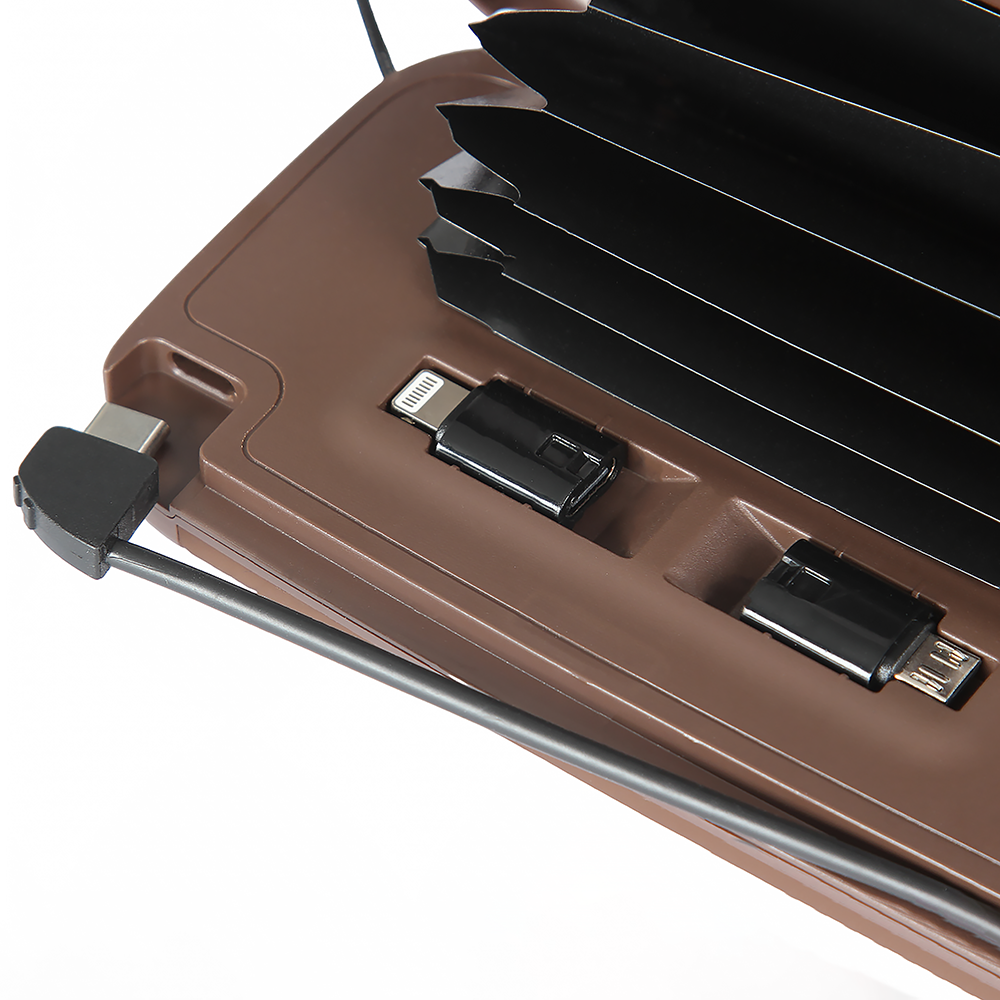 RFID Blocking Wallet & Power Bank With Built-In Charging Cable & Inter ...