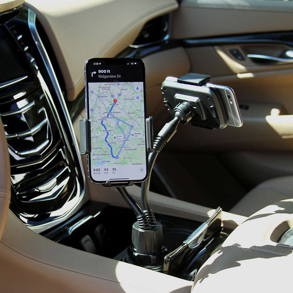 Dual PhoneStation 2-In-1 Universal Phone Mounts for Car Cup Holder ...